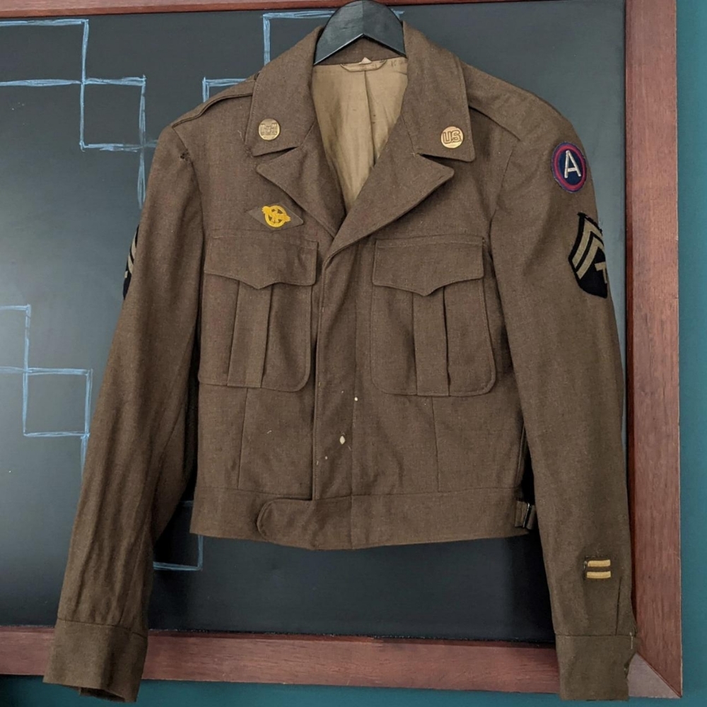 Original Antique Wwii 1944 Army Ike Jacket Named Kqs … - Gem